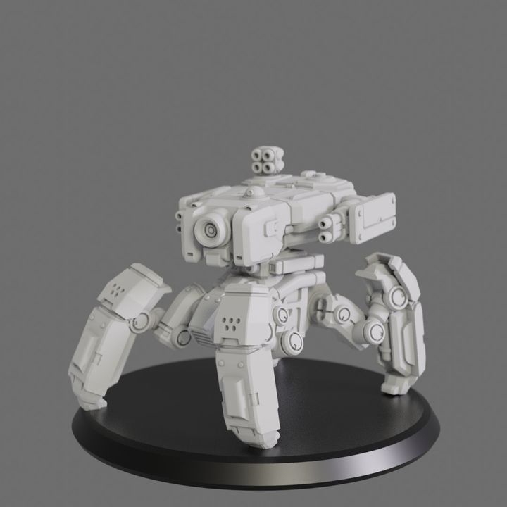 3D Printable Quaddo the Quad Mech by Alan Blackwell