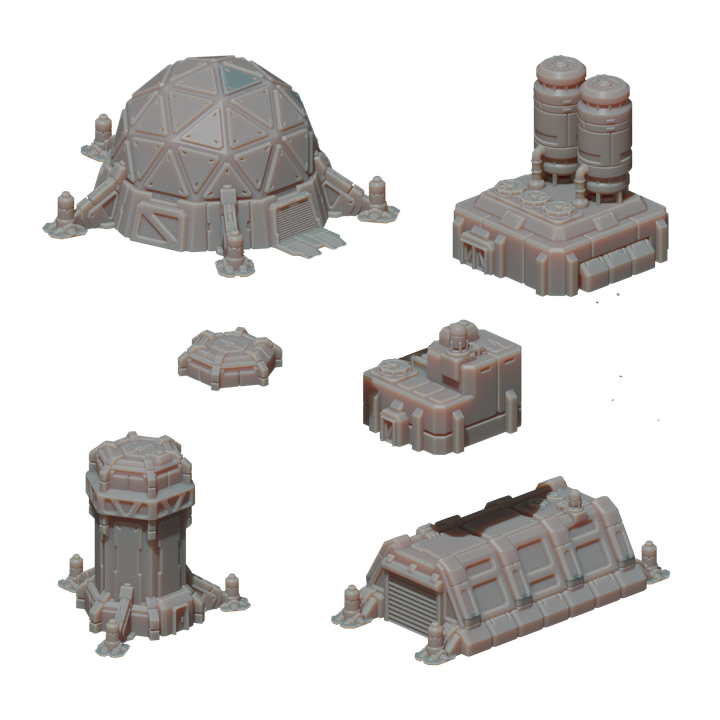 3D Printable Small Structure Pack by Hardware Studios