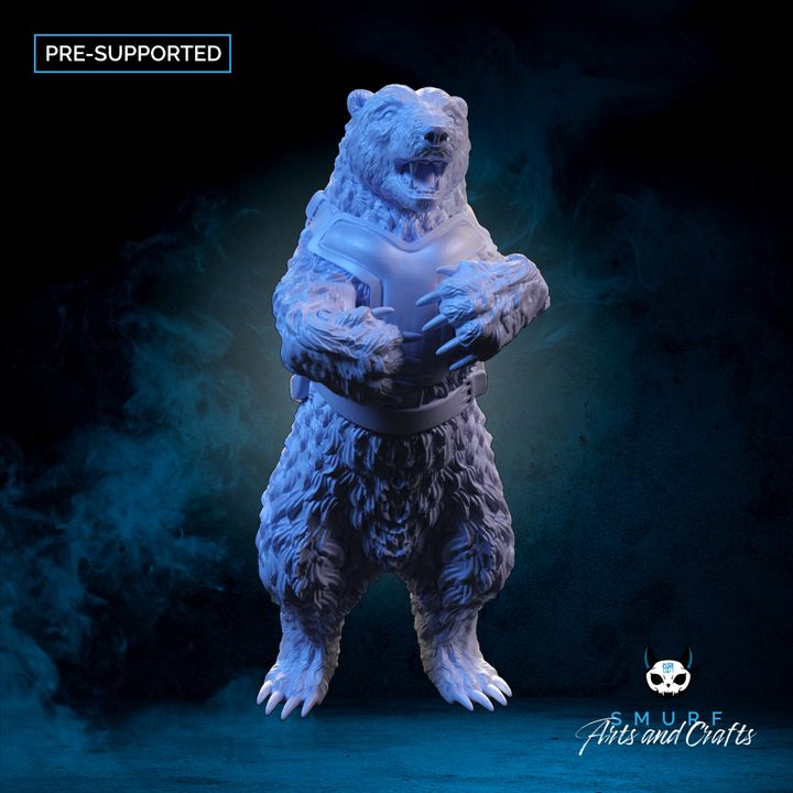 3D Printable Polar Bear - B by Smurf Minis