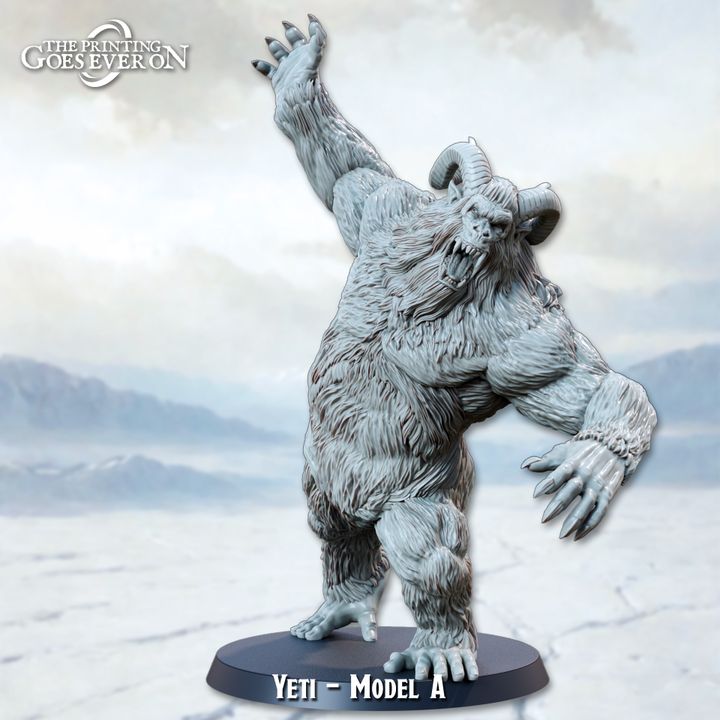 3D Printable Yetis - Presupported by The Printing Goes Ever On