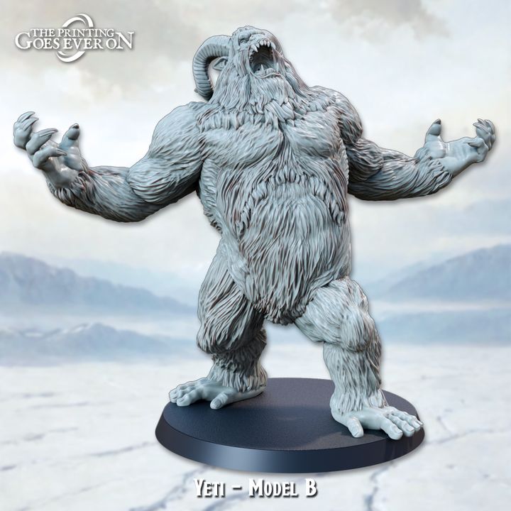 3D Printable Yetis - Presupported by The Printing Goes Ever On
