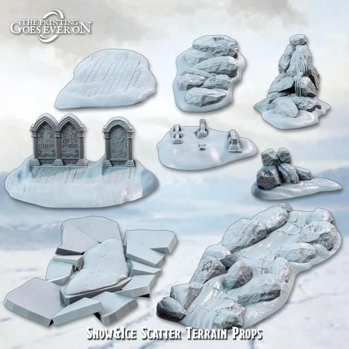 3D Printable Snow and Ice Scatter Terrain - Presupported by The ...