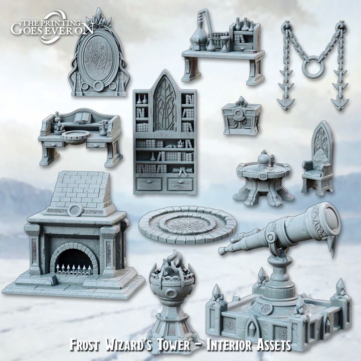 3D Printable Frost Wizard Tower - Supportless Terrain by The Printing ...