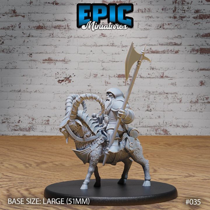 3D Printable Dwarf Army Goat Rider / Dwarfen Warrior / Halfling ...