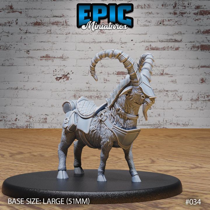 3D Printable Dwarf Army Goat Rider Mount Set / Dwarfen Warrior ...