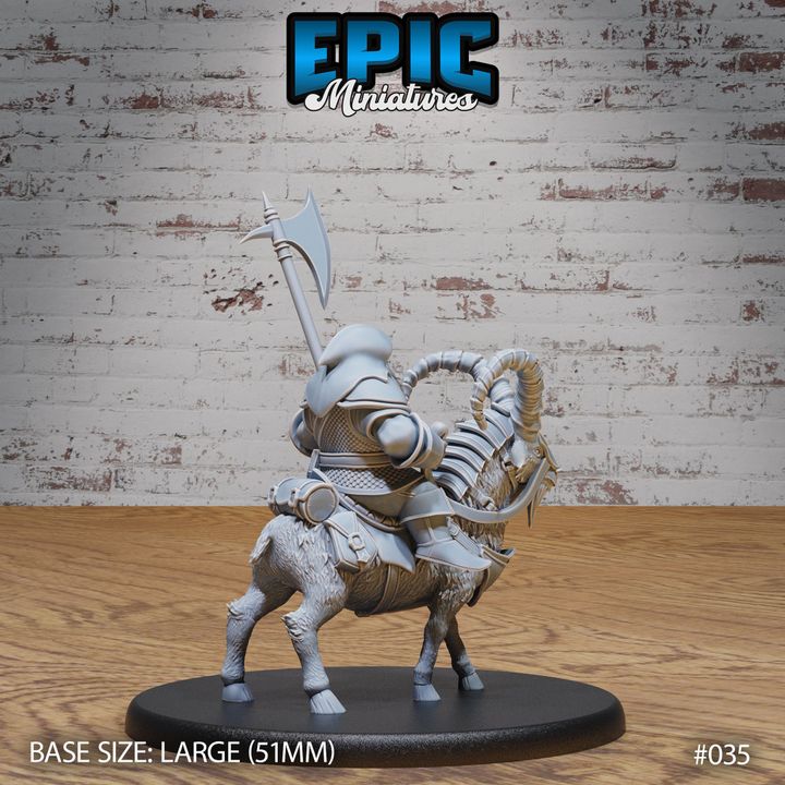 3D Printable Dwarf Army Goat Rider Mount Set / Dwarfen Warrior ...