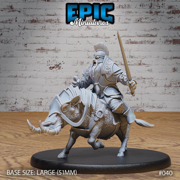3D Printable Dwarf Army Boar Rider / Dwarfen Warrior / Halfling ...