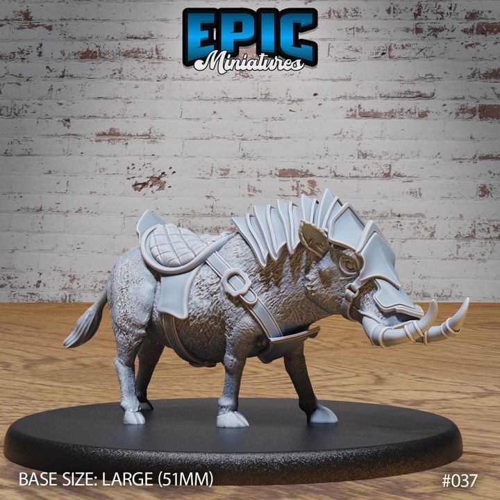 3D Printable Dwarf Army Boar Rider Mount Set / Dwarfen Warrior ...