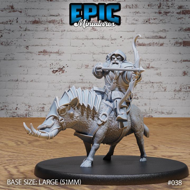 3D Printable Dwarf Army Boar Rider Mount Set / Dwarfen Warrior ...