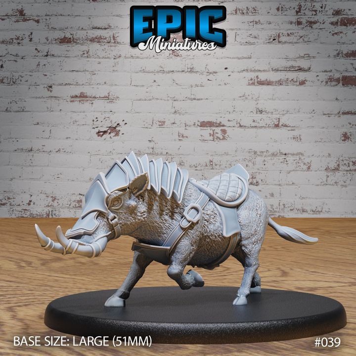 3D Printable Dwarf Army Boar Rider Mount Set / Dwarfen Warrior ...