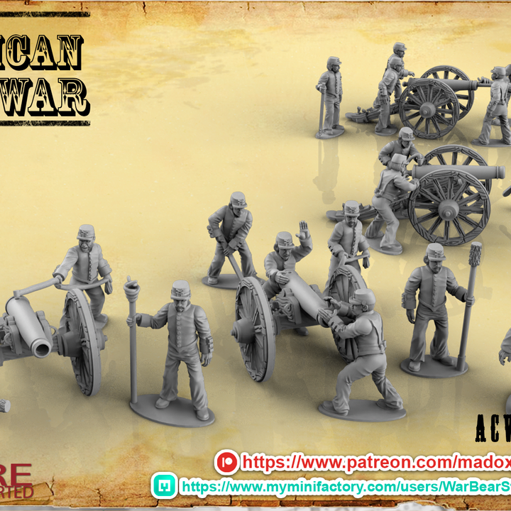 3D Printable ACW Union Artillery by BattleCat Miniatures