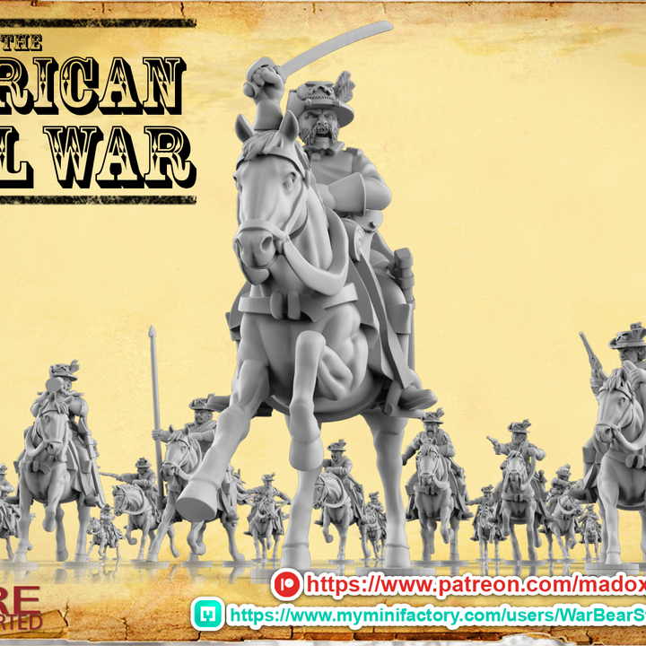 3D Printable ACW Union Cavalry by BattleCat Miniatures