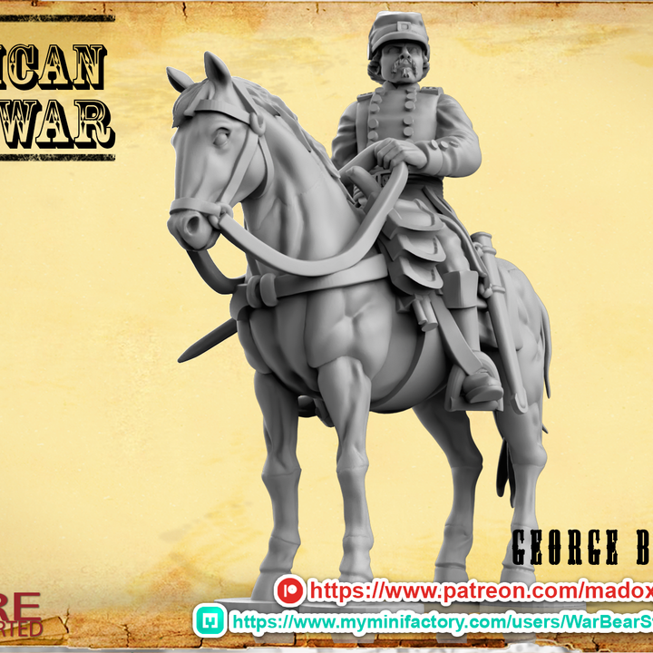 3D Printable ACW Union High Command by BattleCat Miniatures