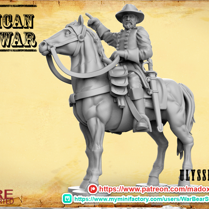 3D Printable ACW Union High Command by BattleCat Miniatures