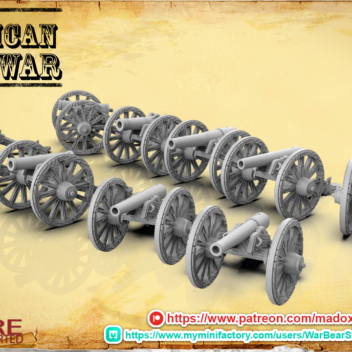 3D Printable ACW Cannons by BattleCat Miniatures