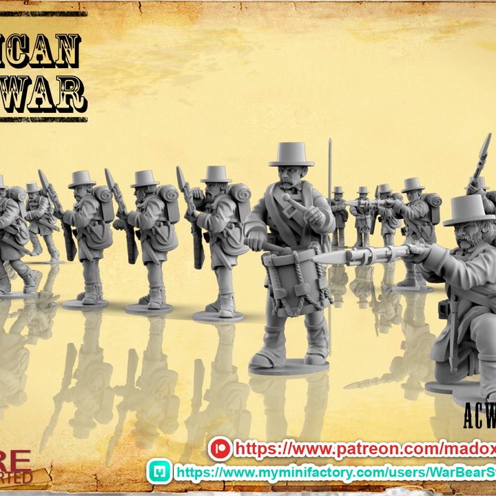 3D Printable ACW Union Iron Brigade by BattleCat Miniatures
