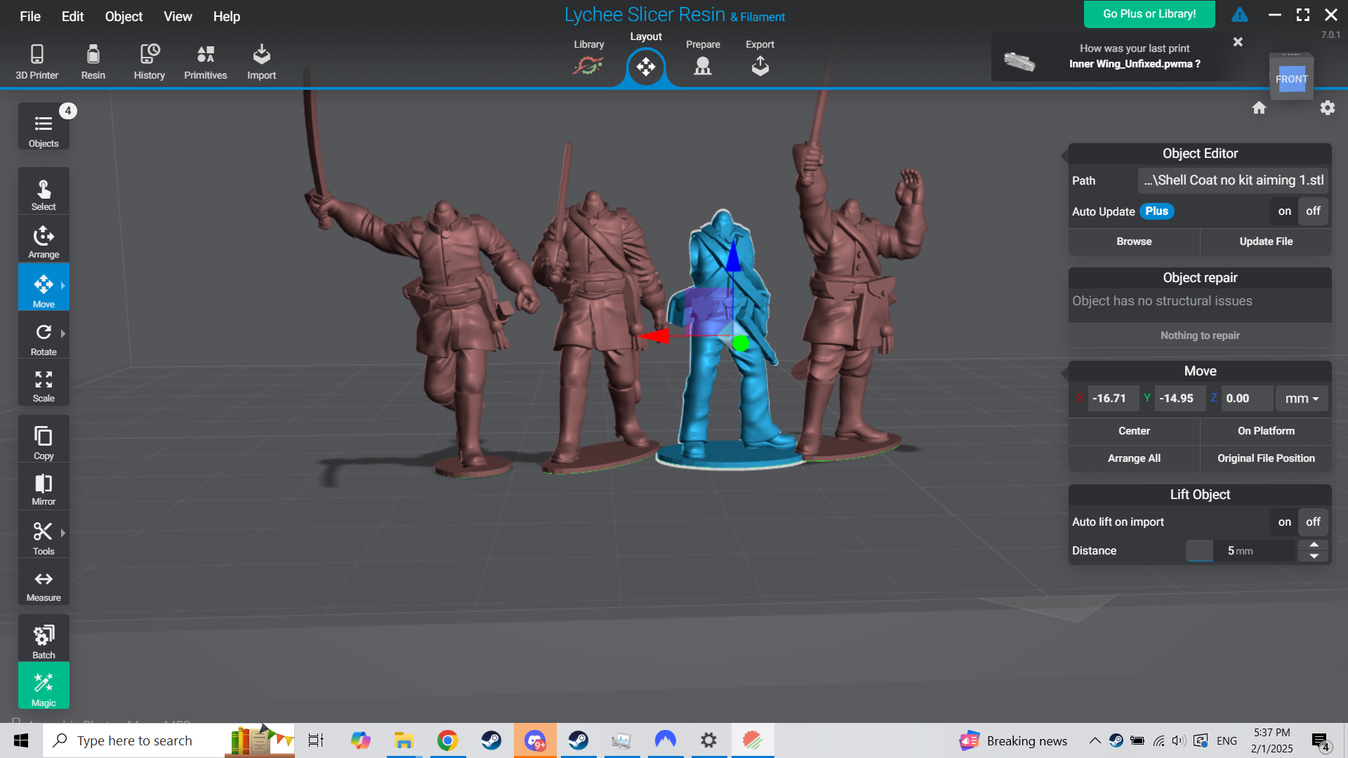3D Printable ACW Union Infantry by BattleCat Miniatures