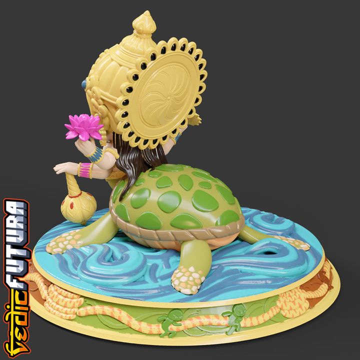 3D Printable Chibi Kurma-Vishnu's Tortoise Avatar by VedicFutura