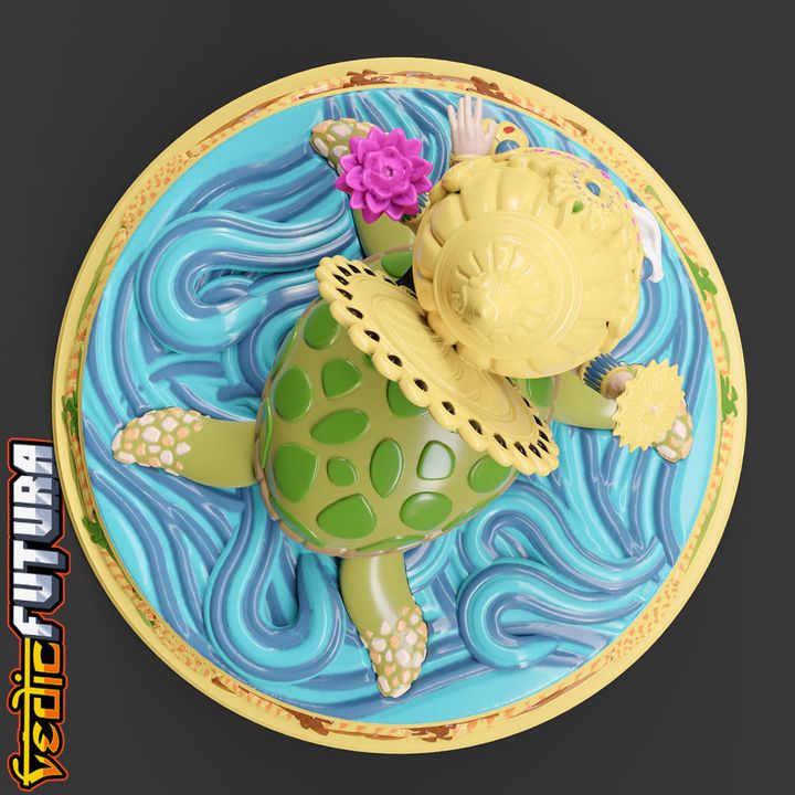 3D Printable Chibi Kurma-Vishnu's Tortoise Avatar by VedicFutura