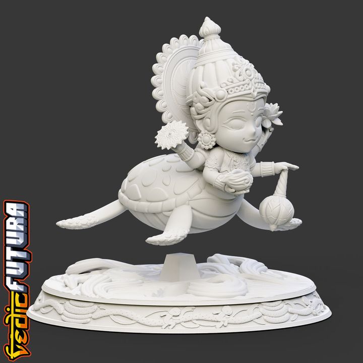 3D Printable Chibi Kurma-Vishnu's Tortoise Avatar by VedicFutura