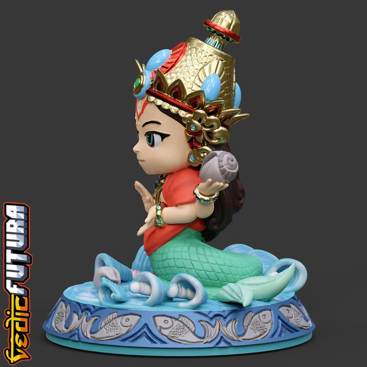 3D Printable Chibi Matsya: Vishnu’s First Avatar by VedicFutura