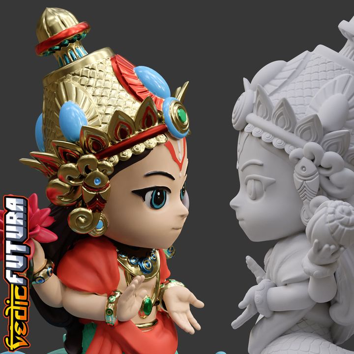 3D Printable Chibi Matsya: Vishnu’s First Avatar by VedicFutura
