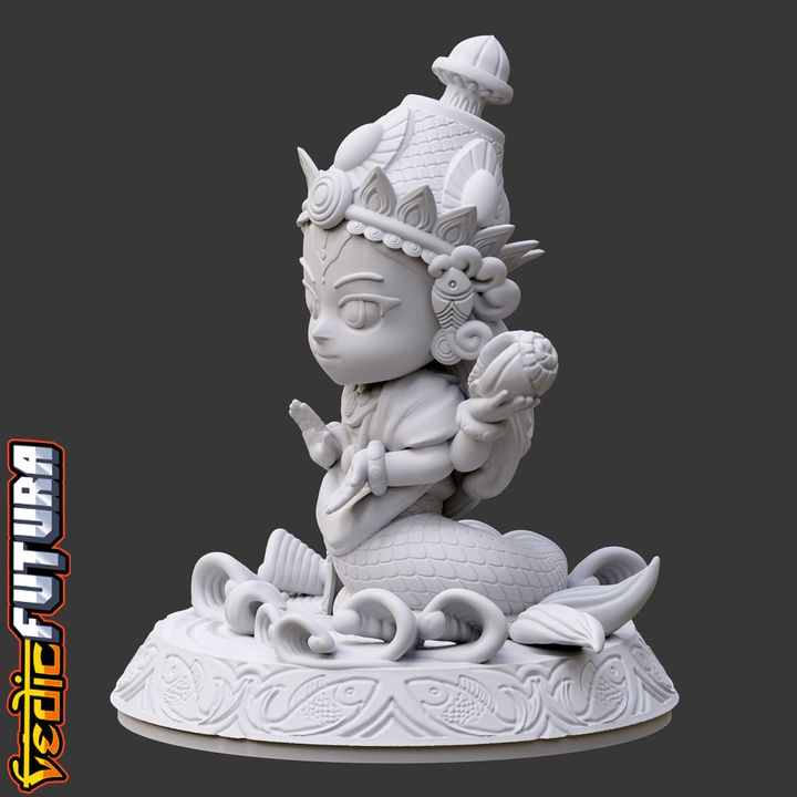 3D Printable Chibi Matsya: Vishnu’s First Avatar by VedicFutura