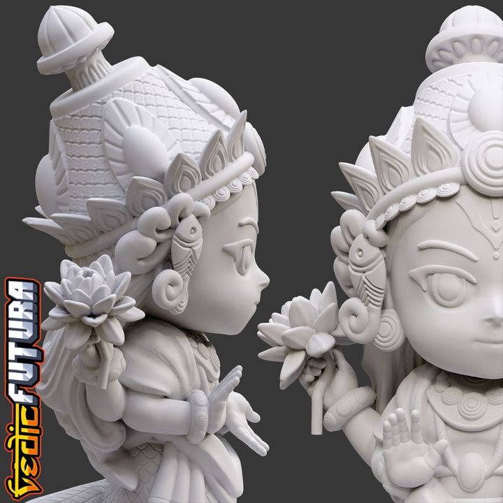 3D Printable Chibi Matsya: Vishnu’s First Avatar by VedicFutura