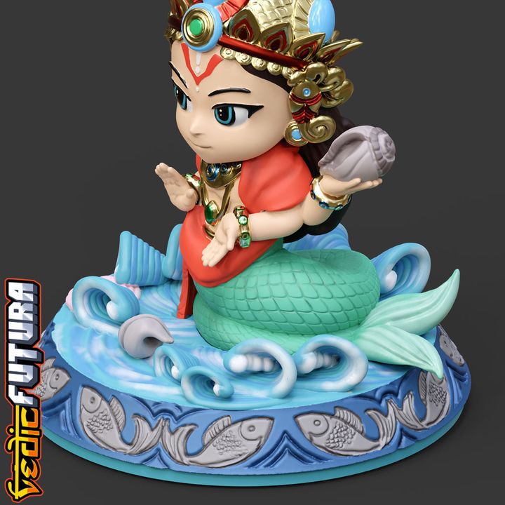 3D Printable Chibi Matsya: Vishnu’s First Avatar by VedicFutura