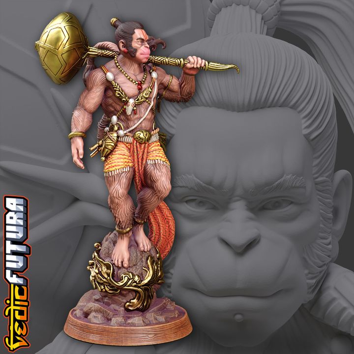 3D Printable Hanuman: The Divine Warrior by VedicFutura