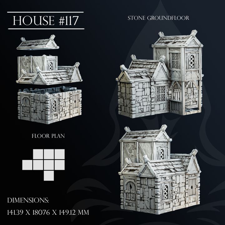 3D Printable Townscape House # 117 by Tainted Saint Miniatures