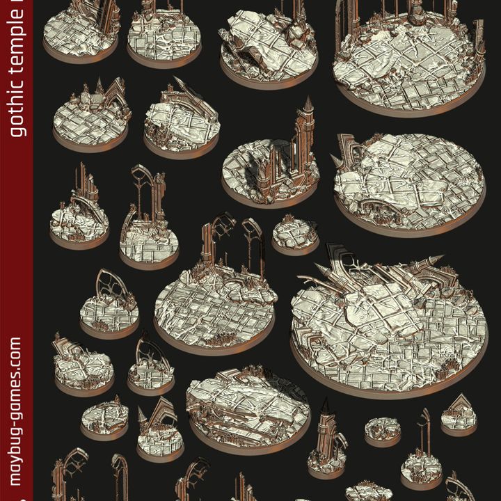 3D Printable base Gothic Temple A by Krzysztof Hawryszczuk