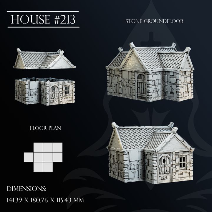 3D Printable Townscape House # 213 by Tainted Saint Miniatures