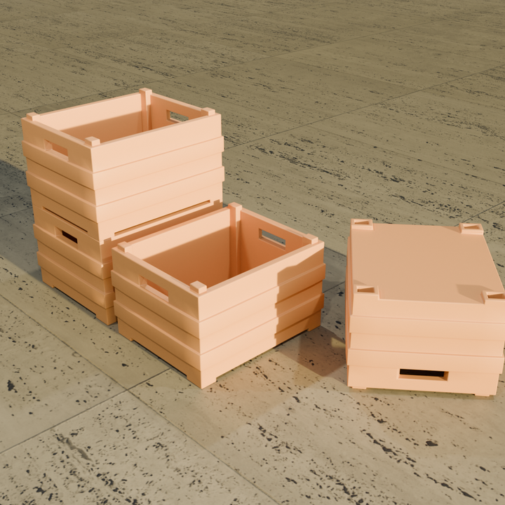 3D Printable Modular crates by oz tzemach