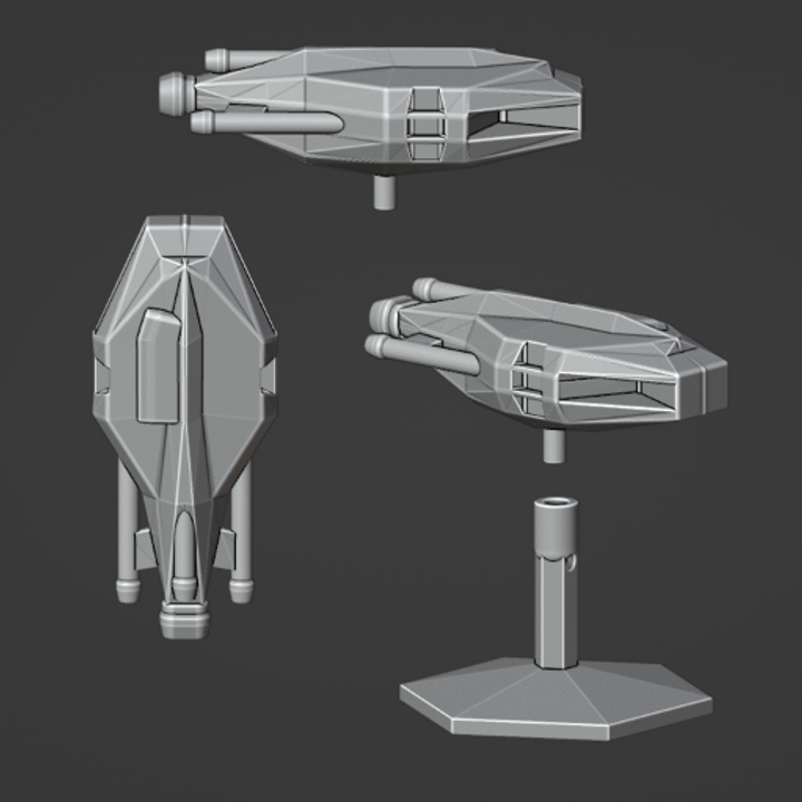 3D Printable Fleet One Carrier Spaceship and Flightstand by Michael ...