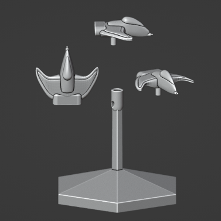 3D Printable Hawk Recon Spaceship and Flightstand by Michael Crossman