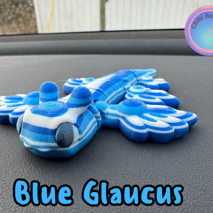 3D Printable Blue Glaucus Sea Slug Flexi by ChibiBestiary