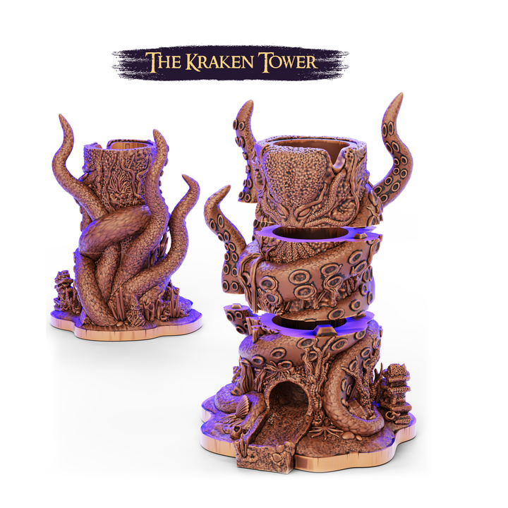 3D Printable The Kraken Dice Tower by Mystic Makers Miniatures