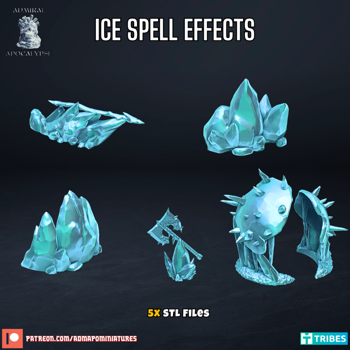 3D Printable Ice Spell Effects (Pre-supported) by Admiral Apocalypse