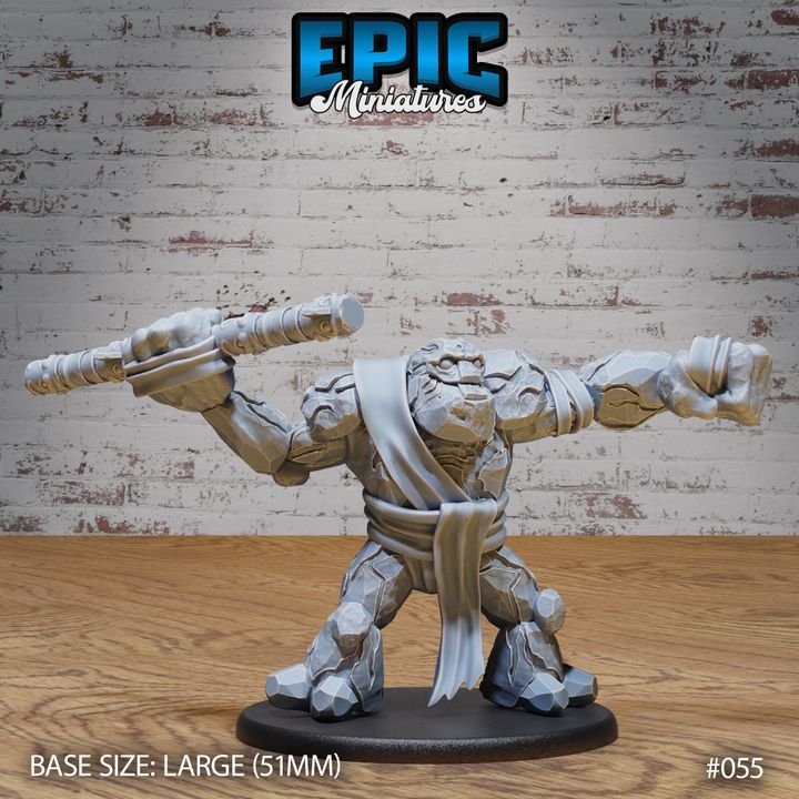 3D Printable Stone Golem Set / Giant Construct Beast / Humanoid Earth ...