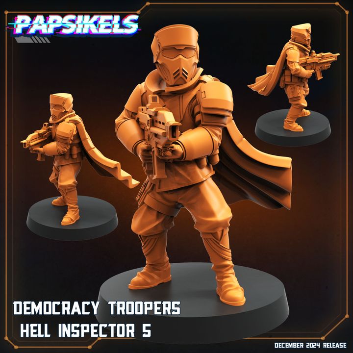 3D Printable DEMOCRACY TROOPER HELL INSPECTORS by PAPSIKELS MINIATURES