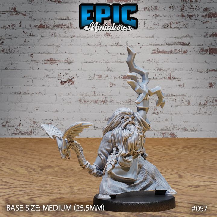 3D Printable Elemental Magic Dwarf Lightning / Dwarfen Warrior Magician ...