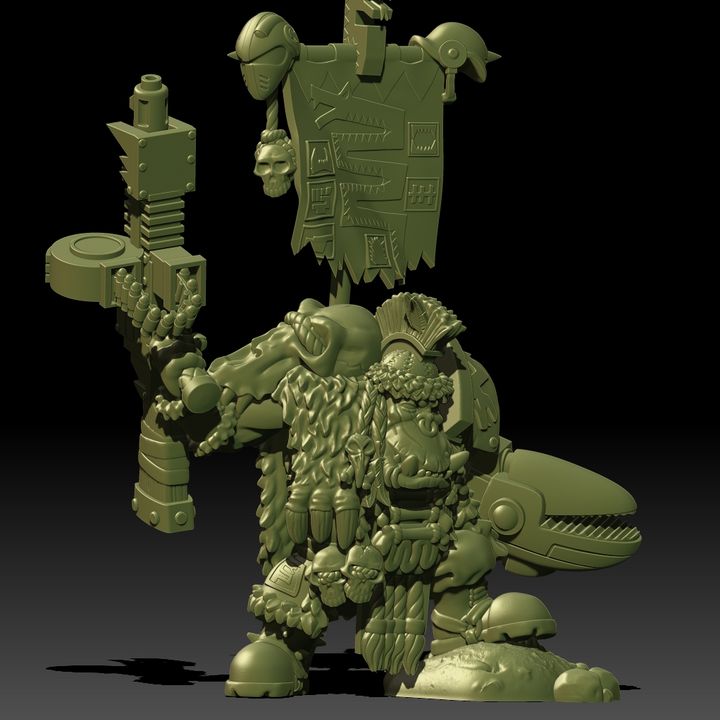 3D Printable Gobwort Badrot, Savage Ork Warlord by Trollet Miniatures