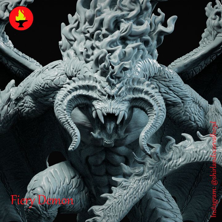 3D Printable Fiery Demon by Evil Forge