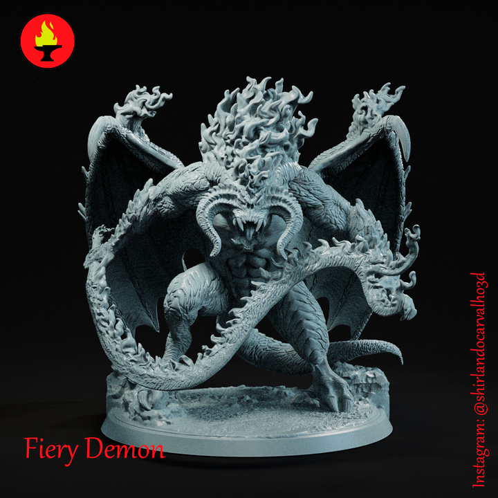 3D Printable Fiery Demon by Evil Forge