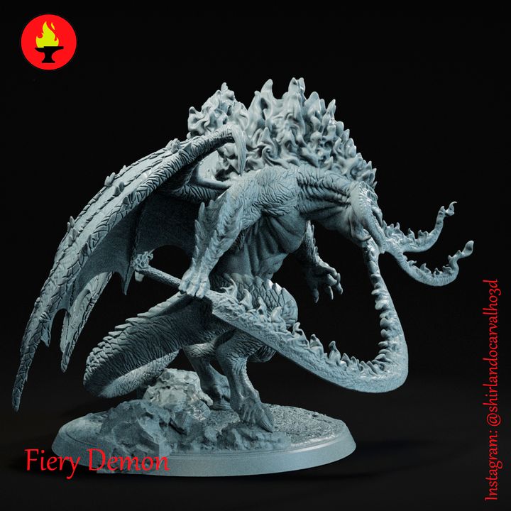 3D Printable Fiery Demon by Evil Forge