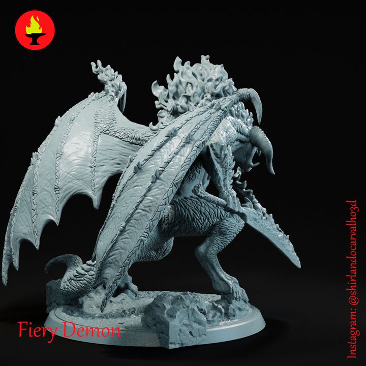 3D Printable Fiery Demon by Evil Forge