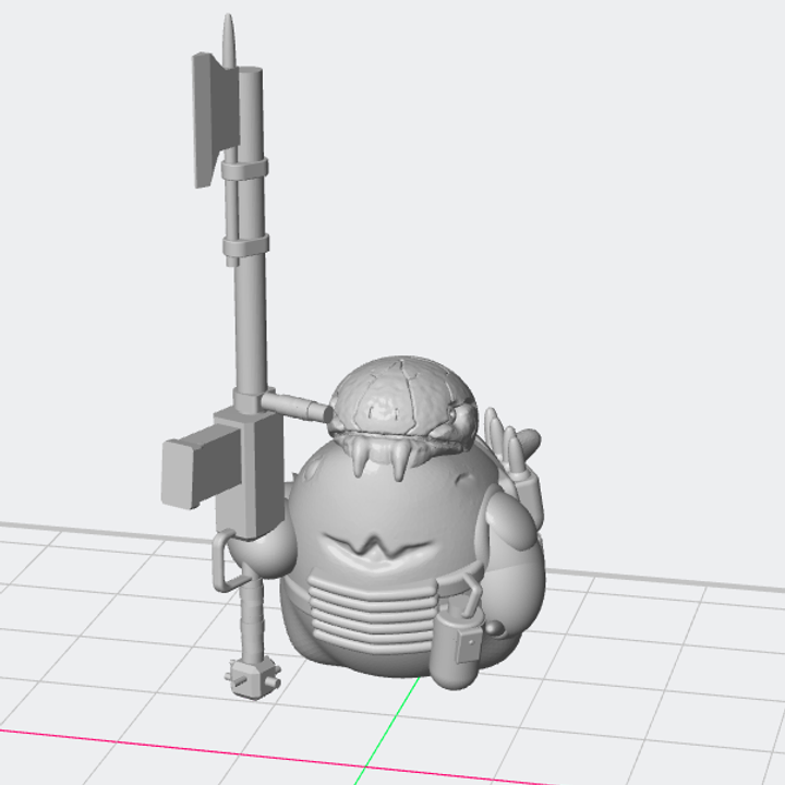 3D Printable Planet Shark Eel Bites Cannon Halberd by InfernoBot