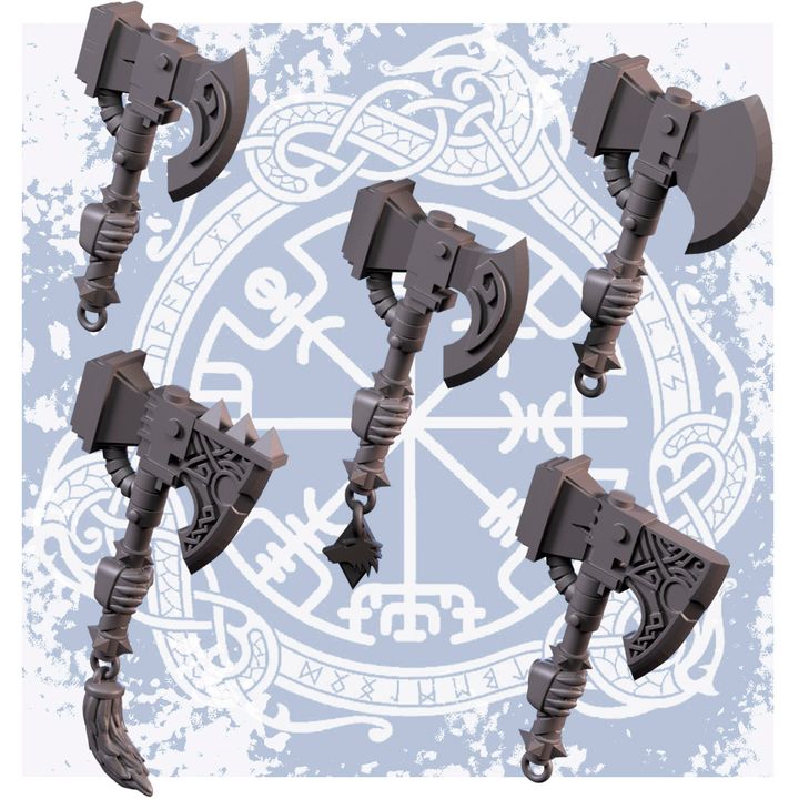 3D Printable Nord warriors Power Axes by Sergeant Hammer