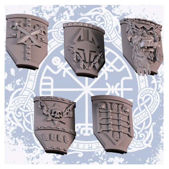 3D Printable Nord warriors Medium Shields by Sergeant Hammer